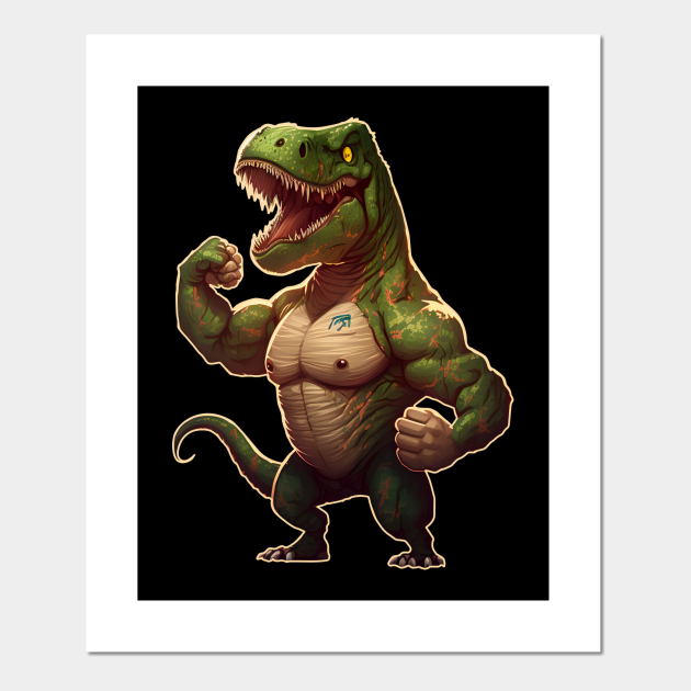 Bodybuilder T-Rex Shirt | Weightlifter Dinosaur - Bodybuilder T Rex ...