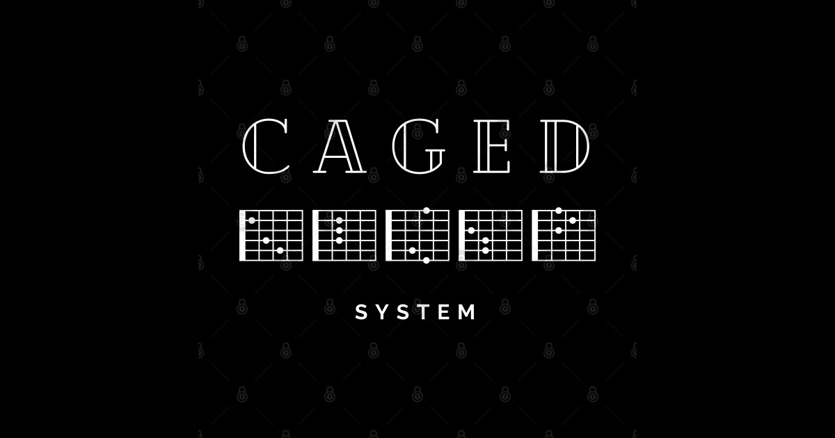 Caged System Guitar Chords Dark Theme - Caged - Posters and Art Prints ...