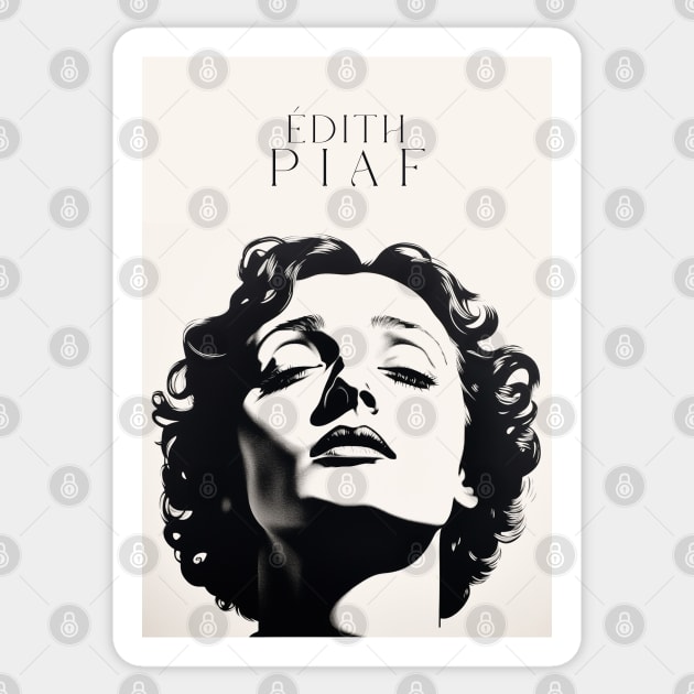 Edith Piaf - portrait - Peinture - Musique - Sticker | TeePublic