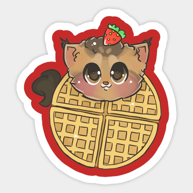 Waffle Cat - Cat - Sticker | TeePublic