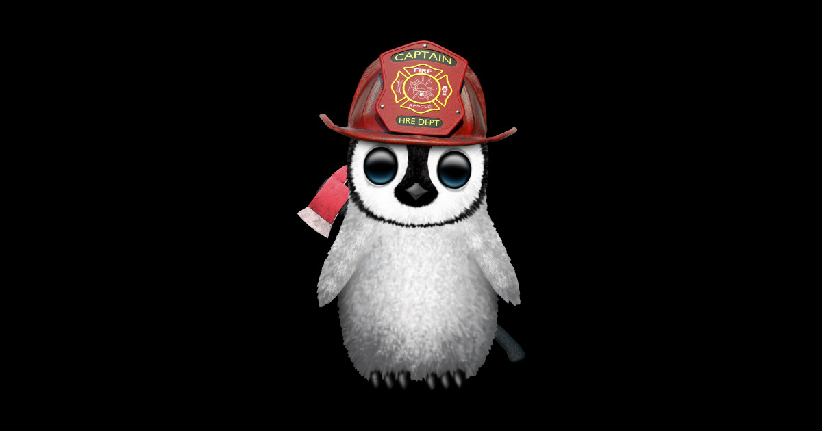 Cute Baby Penguin Firefighter - Baby Penguin - Sticker | TeePublic