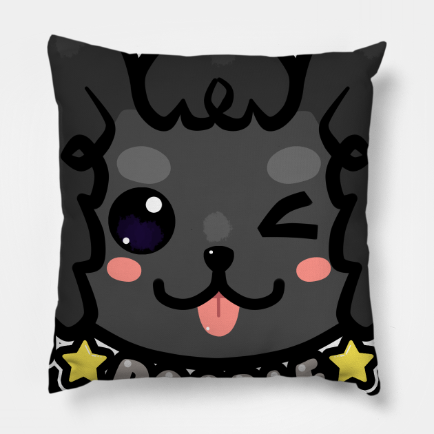 KAWAII Chibi Poodle Dog Face - Poodle - Pillow | TeePublic
