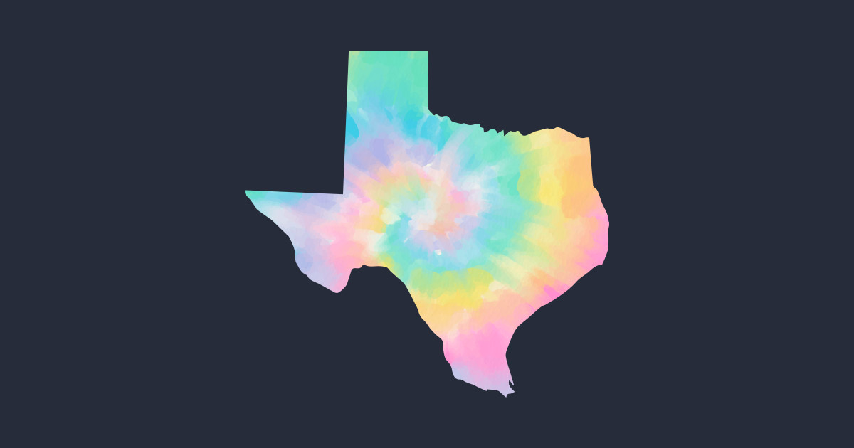Texas State Map Tie Dye Artwork - Texas Map Tie Dye Artwork - T-Shirt ...
