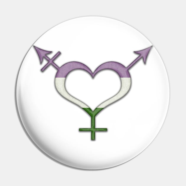 Gender Neutral Symbol in Genderqueer Pride Flag Colors - Genderqueer ...