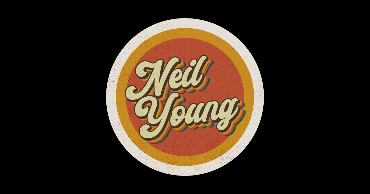 Retro Circle - neil young - Neil Young - Sticker | TeePublic