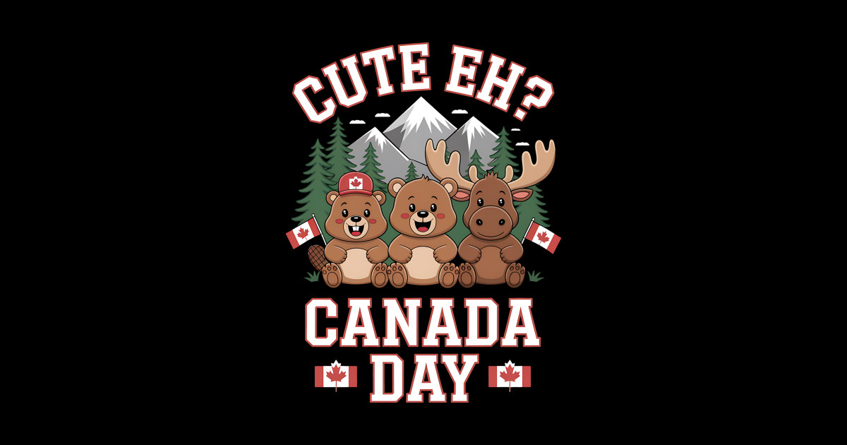 Cute Eh Happy Canada day Flag - Cute Eh Happy Canada Day Flag - Sticker ...