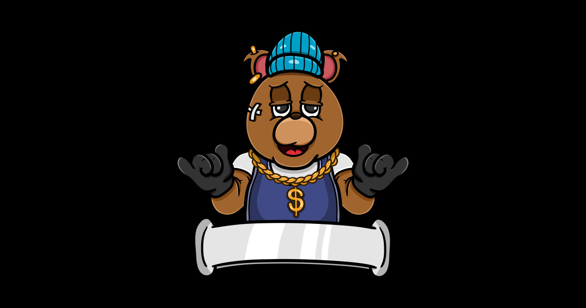 Bear Head Rapper Cartoon - Bear Rapper Logo - Magnet | TeePublic