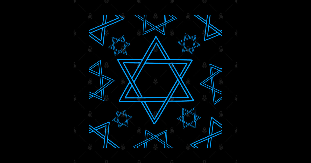 Light Blue Jewish Star of David Pattern, made by EndlessEmporium ...