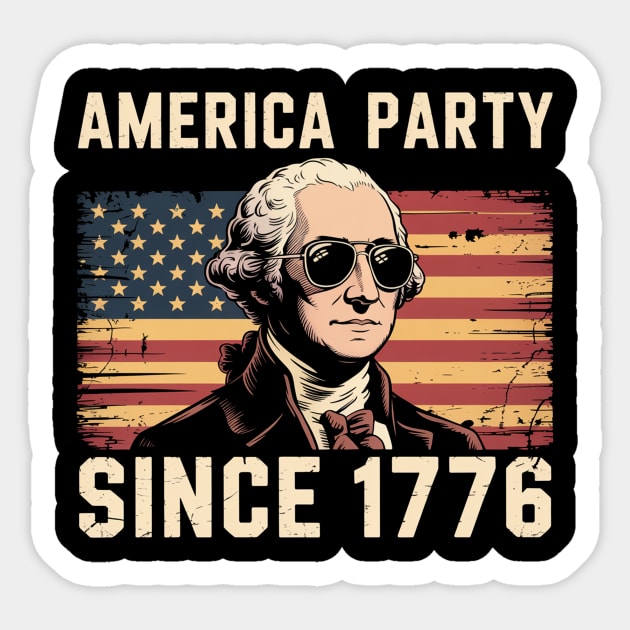 America Party American Flag - America Party - Sticker | TeePublic