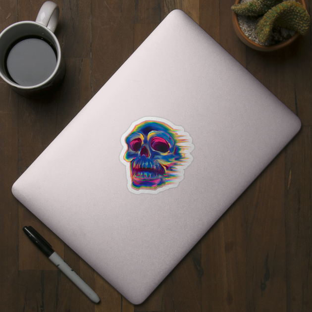 Trippy Colorful Skull - Trippy - Sticker | TeePublic