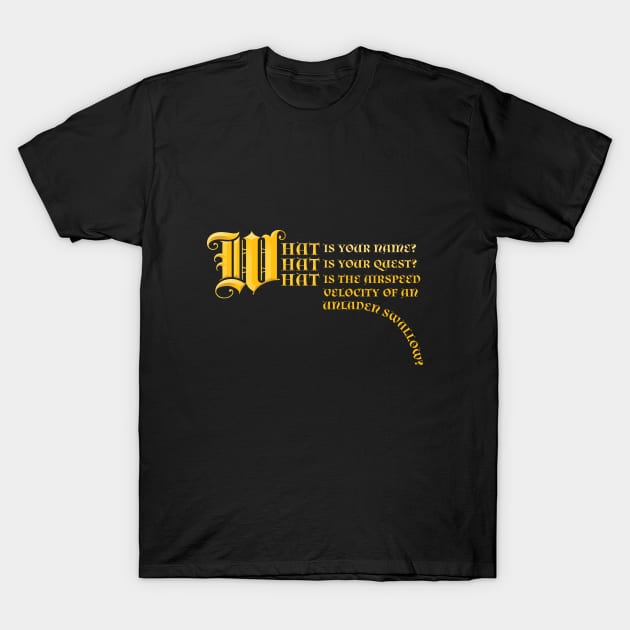 Answer Me These Questions Three - Holy Grail - T-Shirt | TeePublic