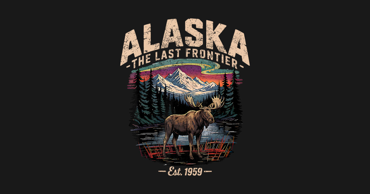 Alaska The Last Frontier Moose Nature Scene Est. 1959 - Alaska Nature ...