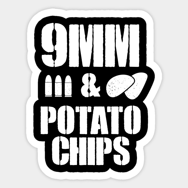 9MM and Potato Chips - Gun Owner - Sticker | TeePublic
