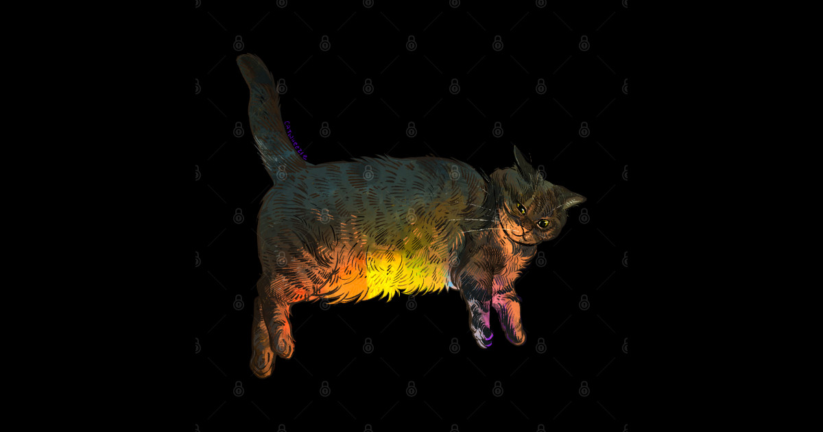 Rainbow Belly - Cat - Sticker | TeePublic
