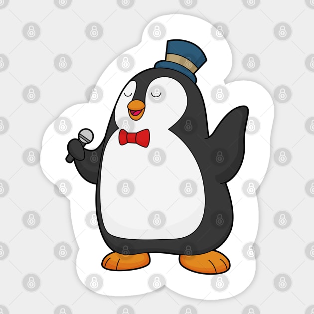 Penguin Singer Microphone - Penguine - Sticker | TeePublic
