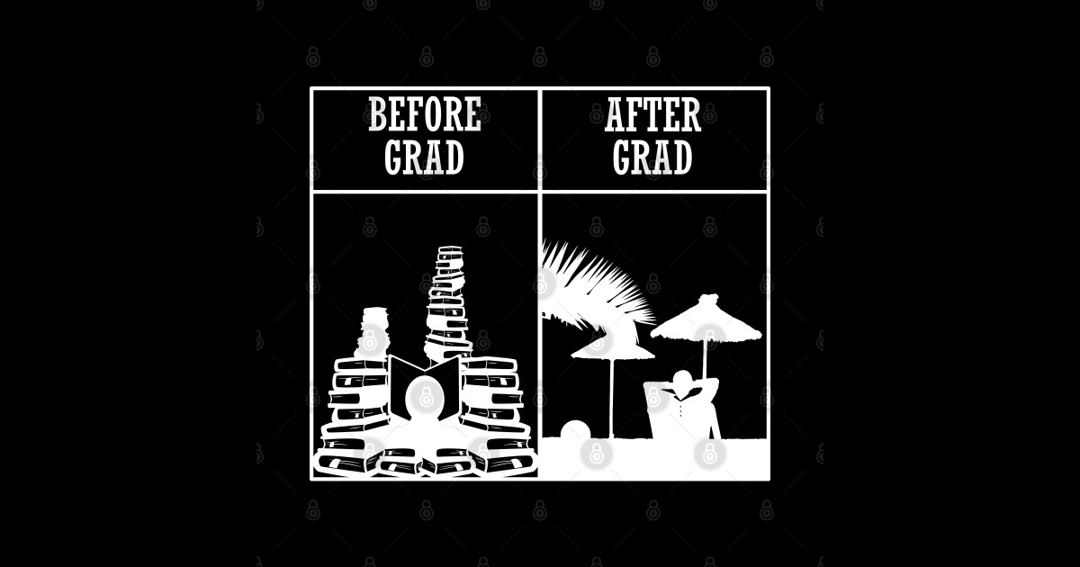 Before Grad vs After Grad - Graduation - Sticker | TeePublic