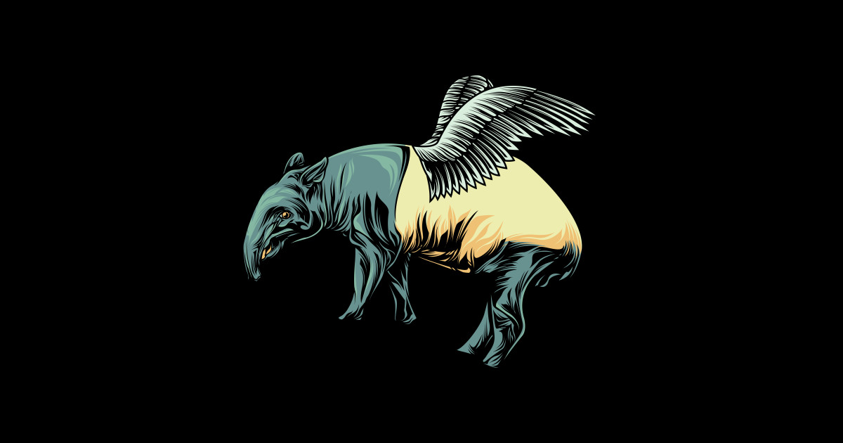 The Flying Tapir - Tapir - Sticker | TeePublic