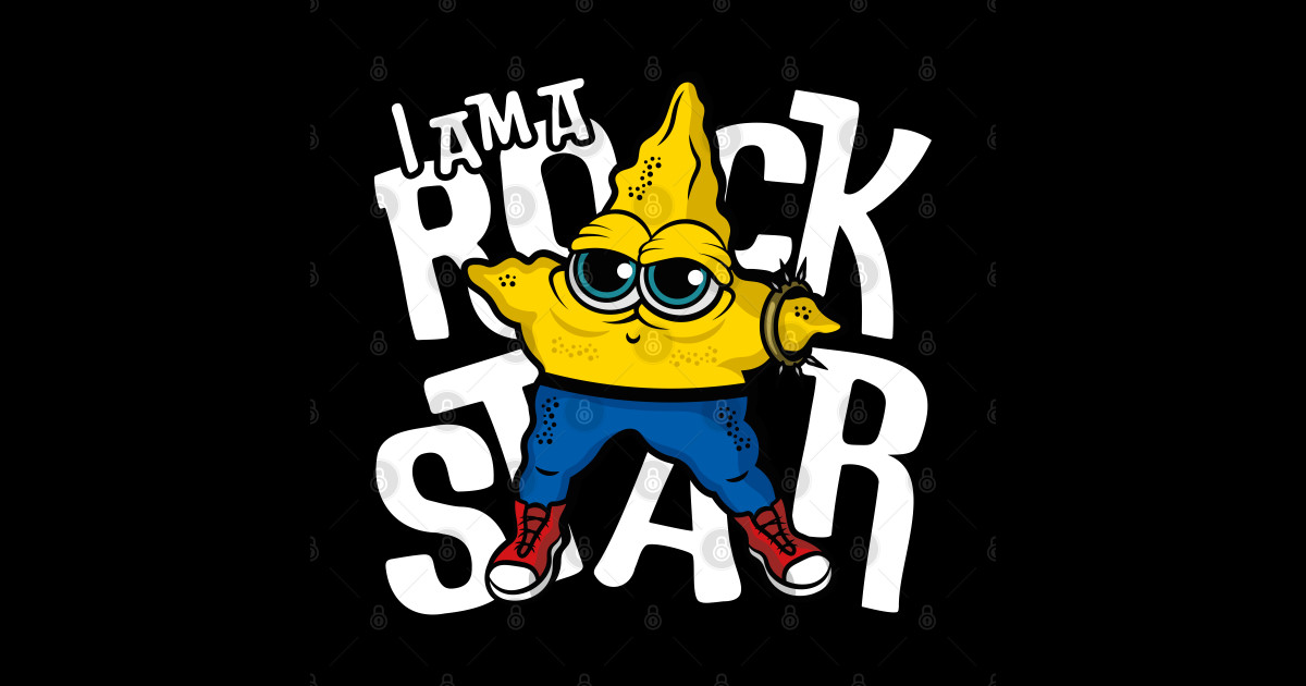 Cute Yellow Rock Star Cartoon - Yellow Rock Star - Sticker | TeePublic