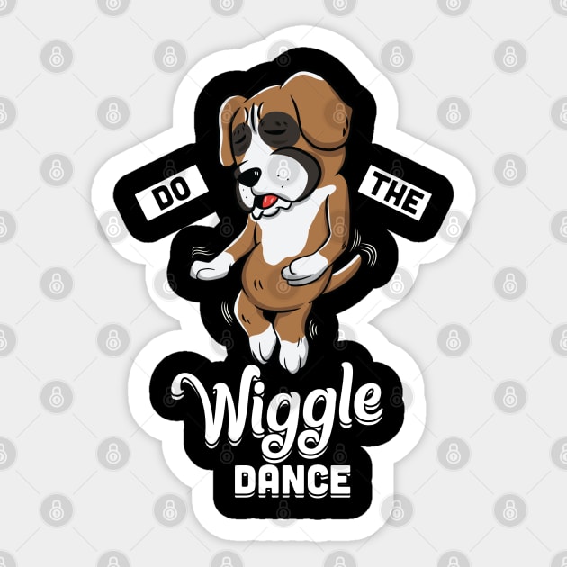 Funny Boxer Dog Do The Wiggle Dance - Boxer Dog - Sticker | TeePublic