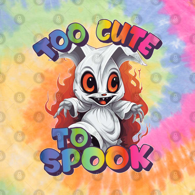 Too Cute To Spook Rainbowcore Rabbit Ghost - Halloween - T-Shirt ...