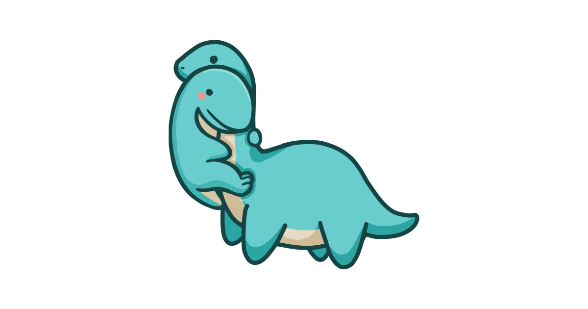Cute T-rex hugging Long Neck Dinosaur - Dino - T-Shirt | TeePublic