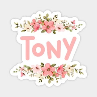 Flower Border Tony Name Label Magnets for Sale | TeePublic