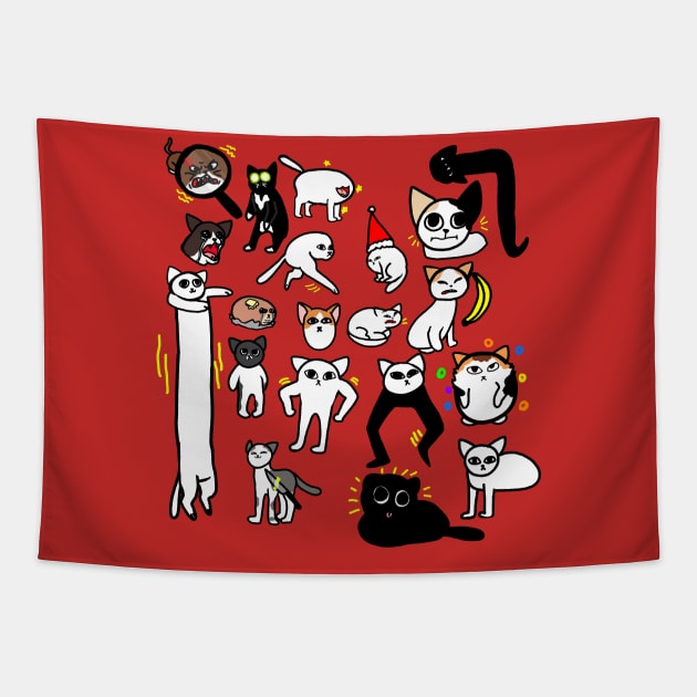 Cursed Cat Memes - Cats - Tapestry | TeePublic