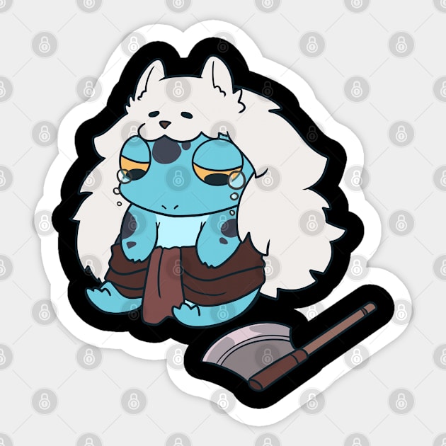 Crying Barbarian Frog - Frog - Sticker | TeePublic