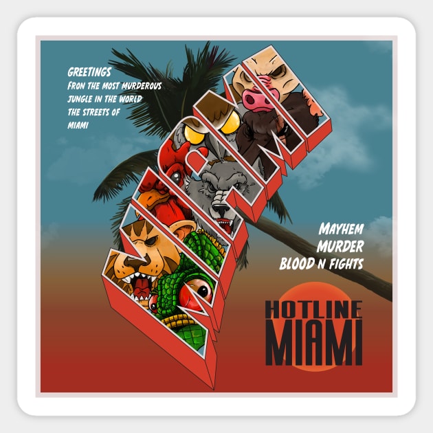 Hotline Miami Connection - Hotline - Sticker | TeePublic