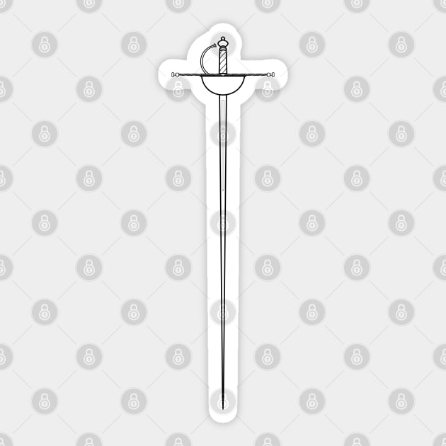 White Cup Rapier Sword - Rapier Sword - Sticker | TeePublic