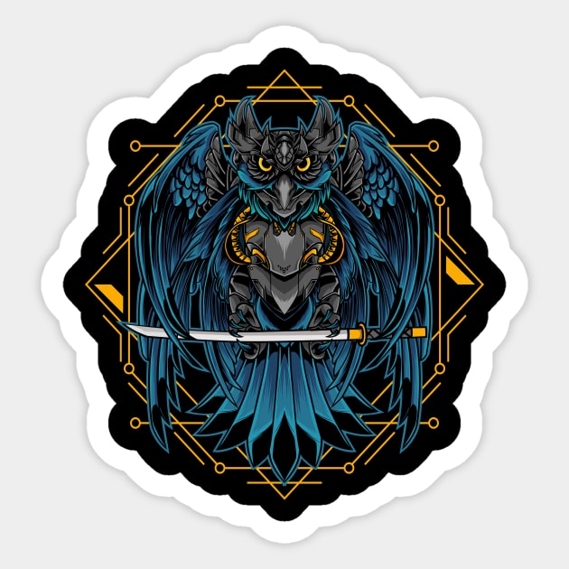 Mecha Owl Design - Mecha - Sticker | TeePublic