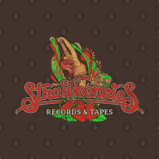 Strawberries Records & Tapes - Hippie - T-Shirt | TeePublic