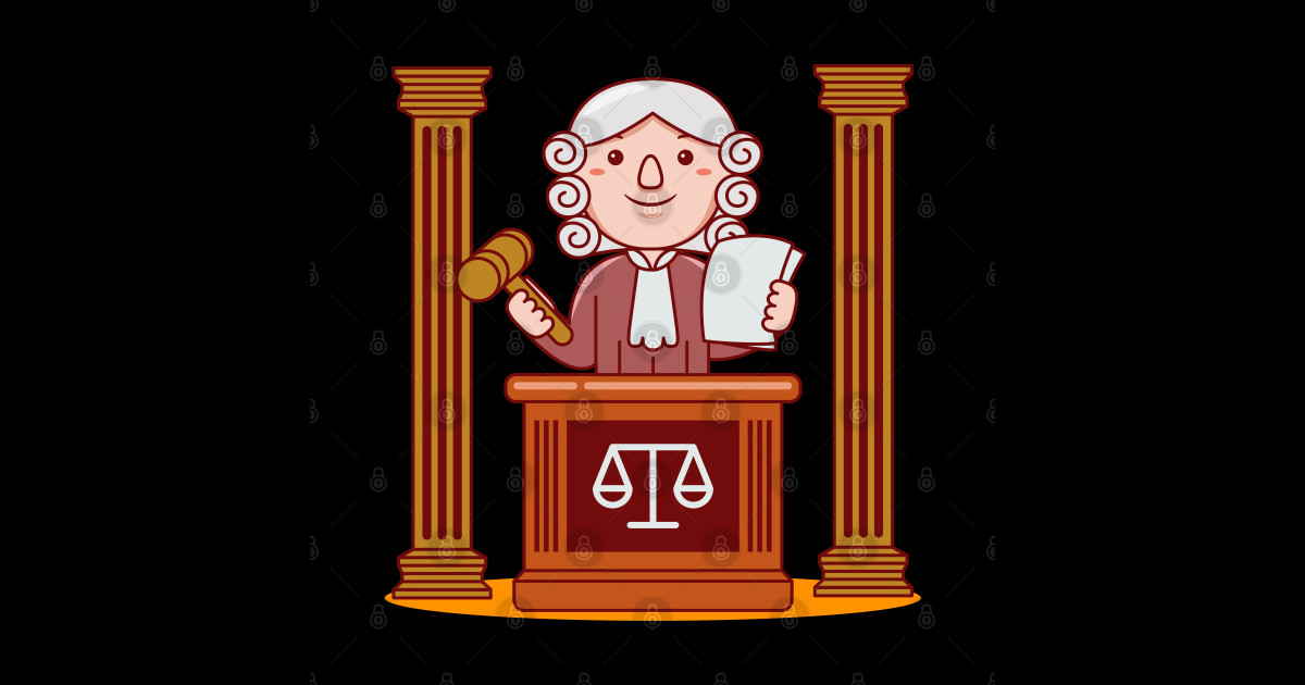 Cute Judge Cartoon - Judge Cartoon - Sticker | TeePublic