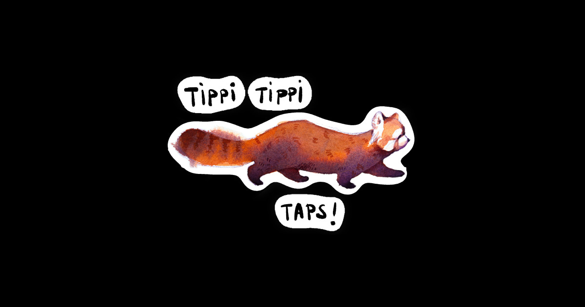 Red Panda tippy taps - Red Pandas - Sticker | TeePublic