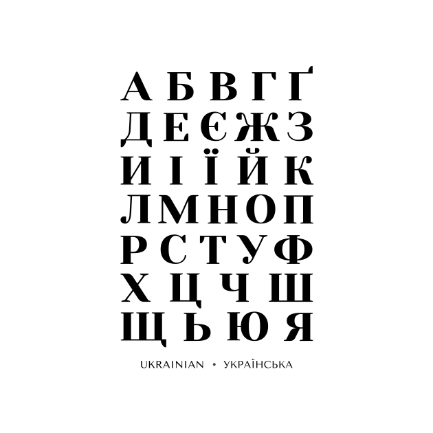 Ukrainian Alphabet Chart, Bold Ukraine Language Chart - Ukrainian - T ...