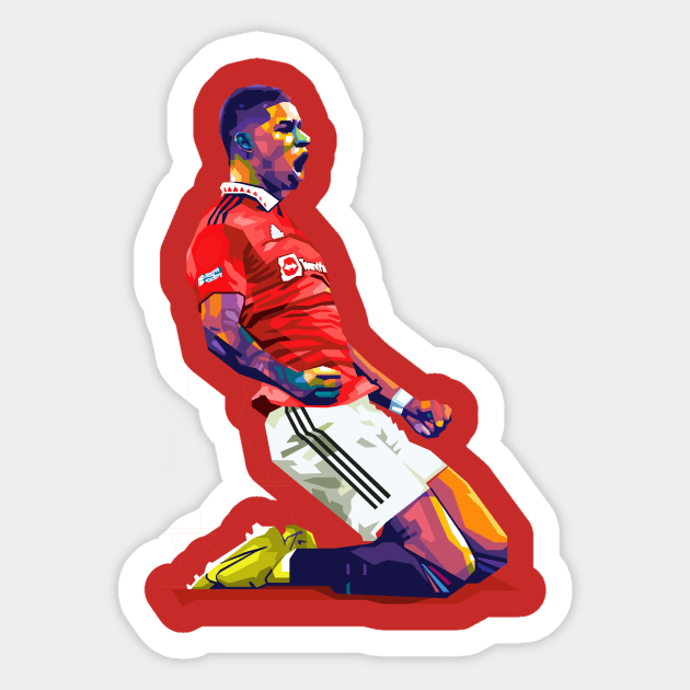 Marcus Rashford goal celebration - Marcus Rashford - Sticker | TeePublic