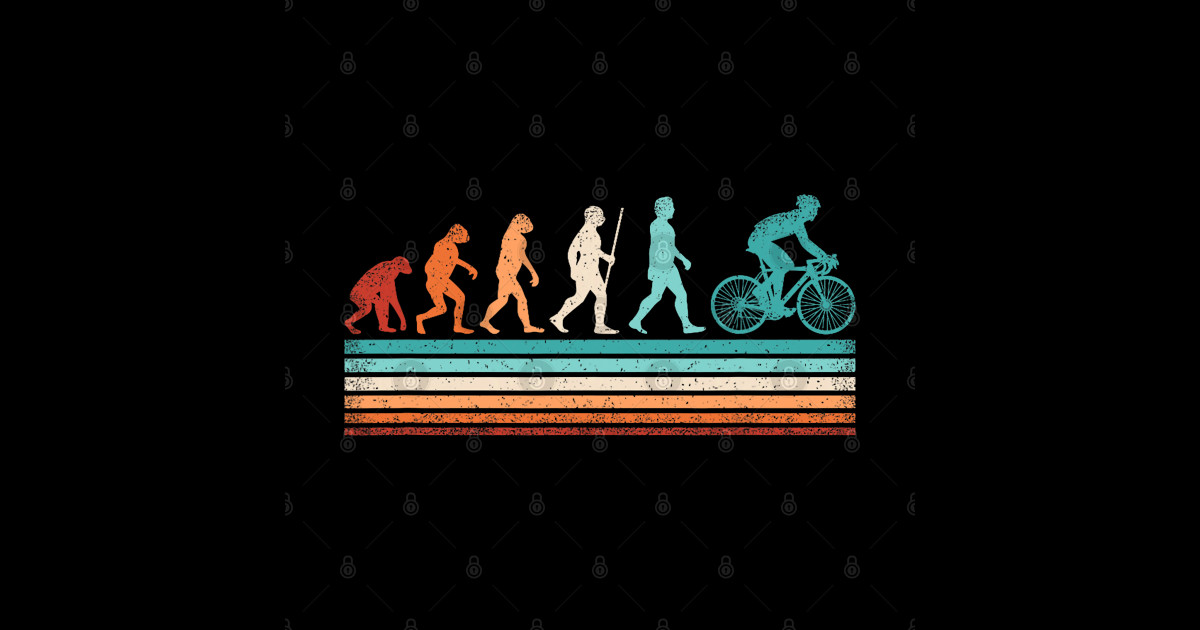 Retro Cyclist Evolution Cycling Mountain Bike Biking Bicycle - Cyclist ...