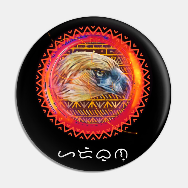 Philippine Eagle - Baybayin word Haribon (King of the Birds) tribal Colored - Philippines - Pin ...