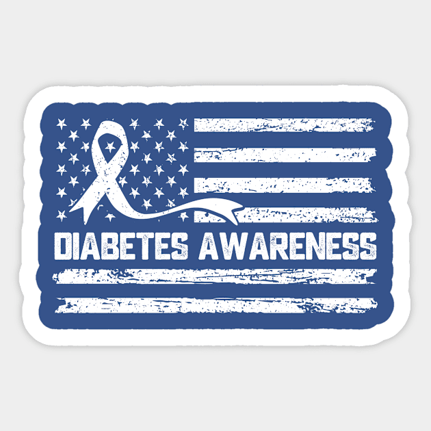 Diabetes Awareness Month American Flag Ribbon - Diabetes Awareness ...