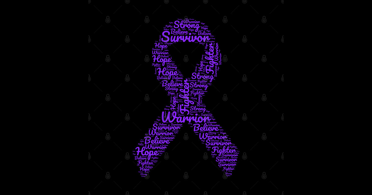 Lupus Awareness Purple Ribbon Words - Lupus Awareness - Sticker | TeePublic