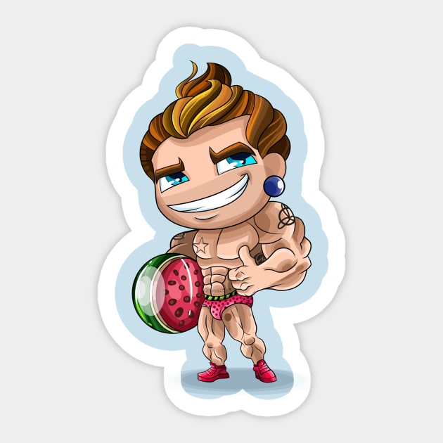 Jason Watermelon Speedo - Speedo Anime Chibi Muscles - Sticker | TeePublic