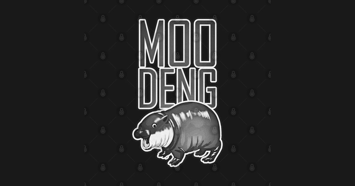 Art drawing, moo deng moodeng - Black - Moodeng - T-Shirt | TeePublic