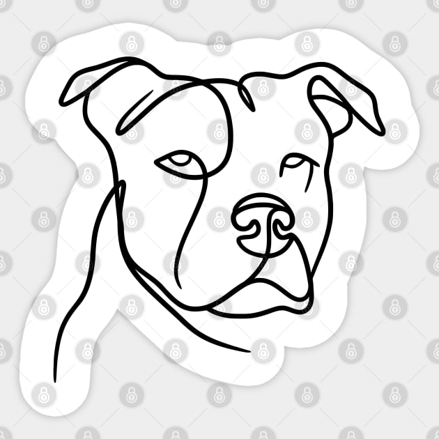 Pitbull Line Drawing - Pitbull - Sticker | TeePublic