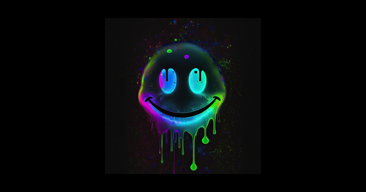 Drip Smiley Emoji - Smiley Face - Sticker | TeePublic
