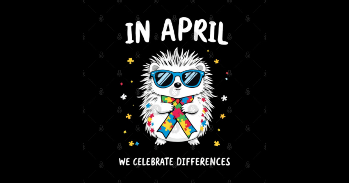 Cute Hedgehog Autism Awareness Celebrate Differences - Autism Awareness ...