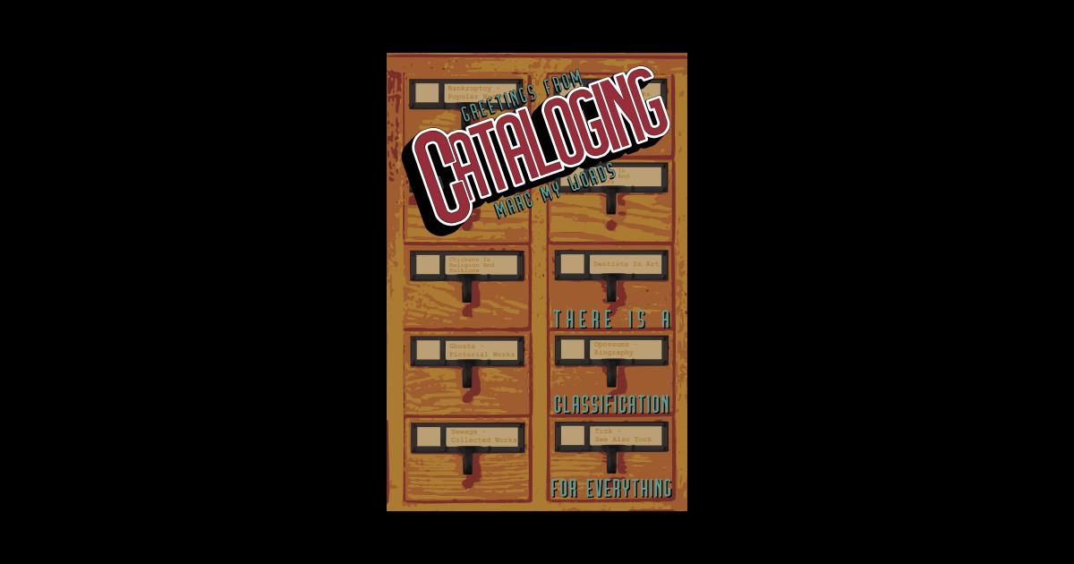 Library Cataloging Poster - Library - Sticker | TeePublic