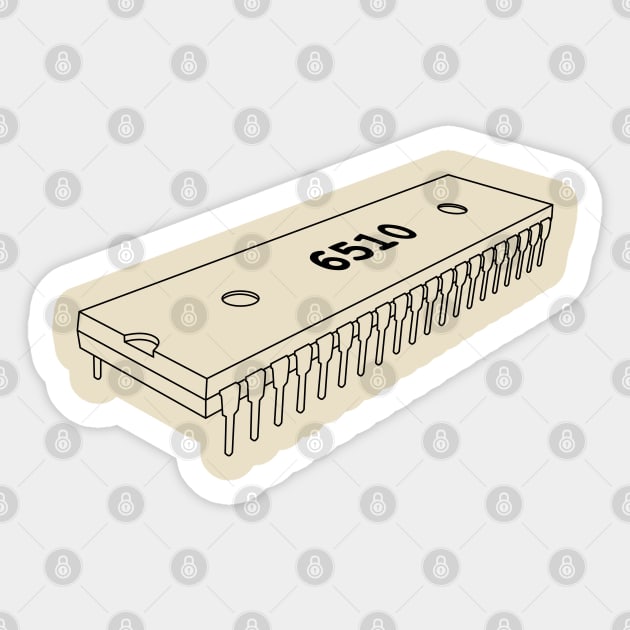 6510 Microprocessor Chip - 6510 - Sticker | TeePublic