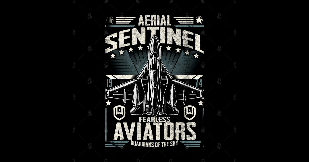 Aerial Sentinel Art F16 Jet with Military Elements - Jet F16 - Sticker ...