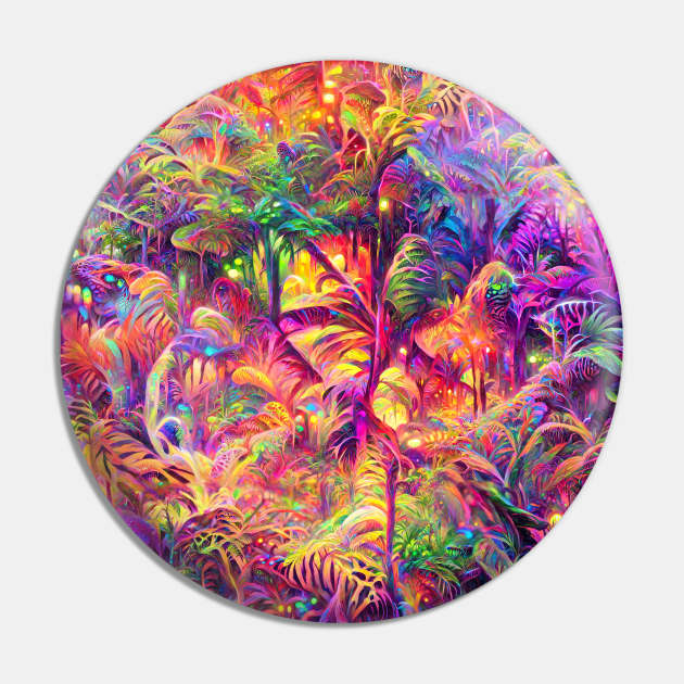 Psychedelic Jungle - Psychedelic Jungle - Pin | TeePublic