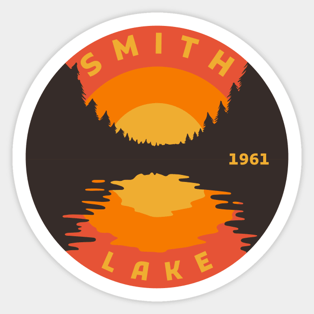 Smith Lake 1961 Classic Circle Design 2 - Smith Lake - Sticker | TeePublic